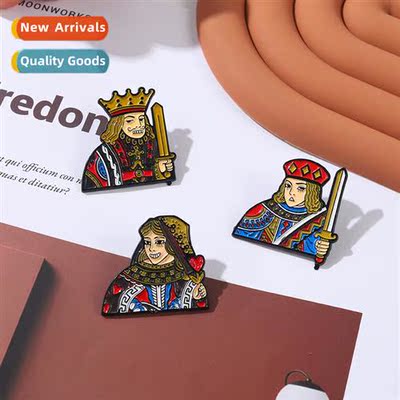 New cardboard series alloy brooch carto cute king shape lacq