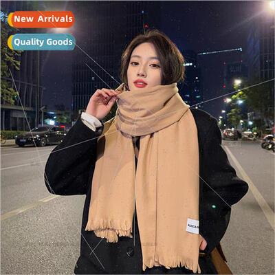 New oversized new faux cashmere scarf letters labeling autum