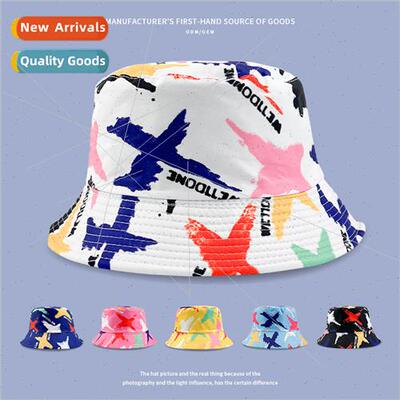 New two-sided wear double-sided graffi fisherman hat female