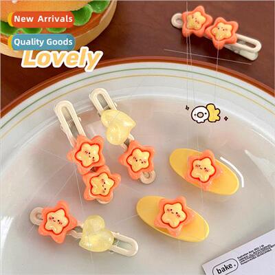 Cute smiley sun star hair clips ins sweet girl heart side ha