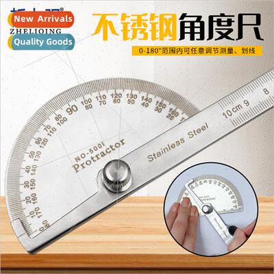 Stainless Steel Angle Ruler 0-100mm Yellow Scale New Protrac