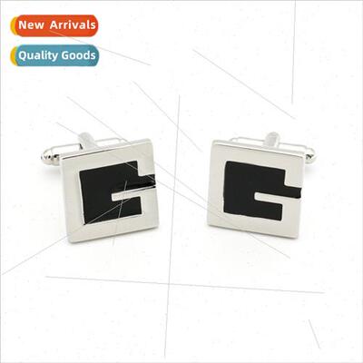 Classic square black background men business cufflinks weddi