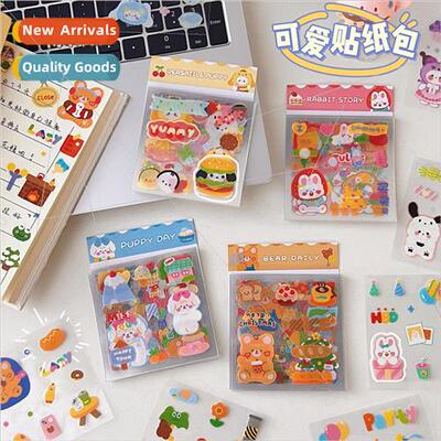 Korea ins rainbow bear student handbook stickers wall luggag