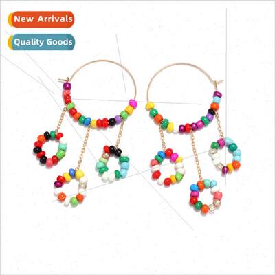 personaly exaggerated earrings handmade beaded bohemian geom