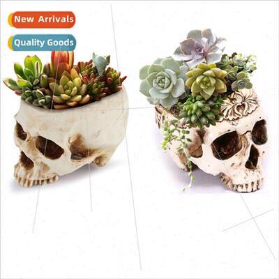 Skeleton succulent pot planter head creative ashtray fru pla