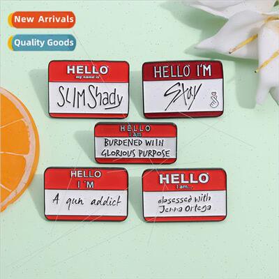 Cartoon cute colorful letters nameplate styling brooch creat