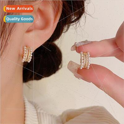 Sweet fashion zirconia rice beads small earrings Exquise cut