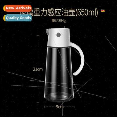 Kchen automatic opening closing oil pot household glass grav