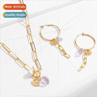 SS2022 summer lavender purple metal gold plated small pendan