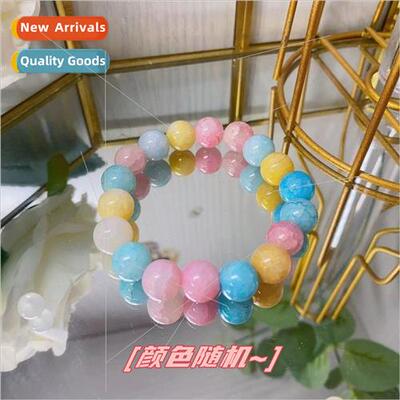 Colorful cracked ice pop bead bracelet female 2023 new tide