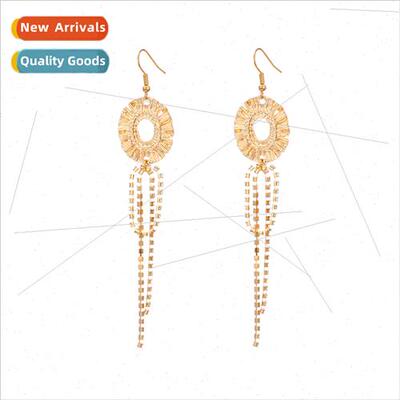 fashion temperament long tassel claw drill earrings lerary r