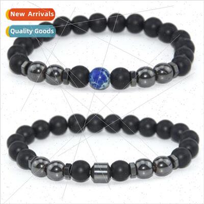 New design magnetic black gall stone bracelet imation agate
