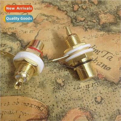 Gold-plated Lotus RCA plug supporting female octagonal nut c