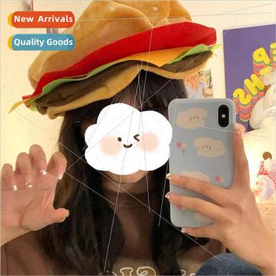Cute hamburger hat creative ins get weird laugh parent-child