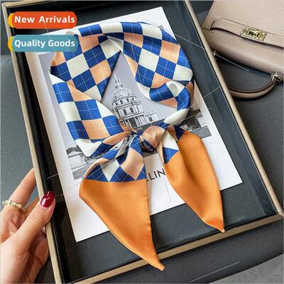 2022 new rhombus pattern twill fine narrow long neckerchief