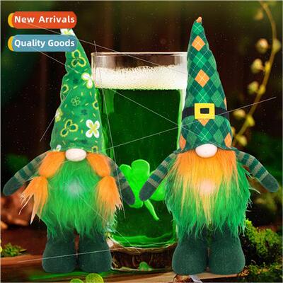 St. Patrick Day Decoration Rudolph doll wh lighted faceless
