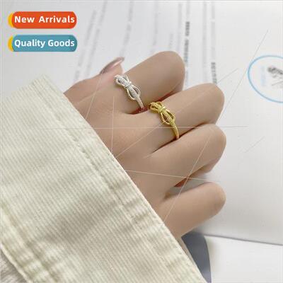 Sandy bow ring female niche girlfriends finger ring index fi