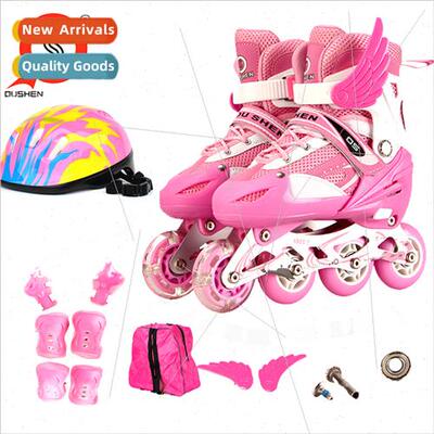 PU single flash wheel adjustable childrens skates inline ska
