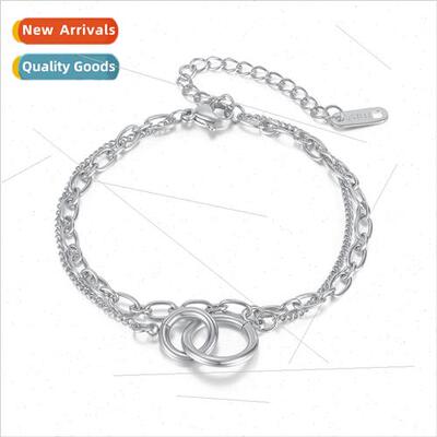 Koreadouble layered stacked wearing tanium steel hjewelry fa