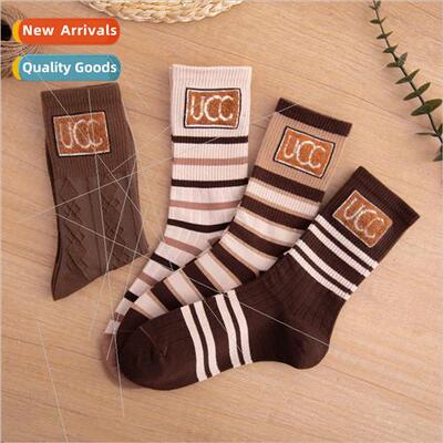 Meilad mid-calf socks womens fall and winter high-color hund