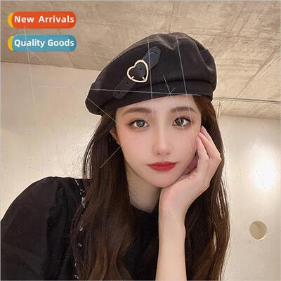 Sniped by love ~ black sweet tug metal beret female fall win