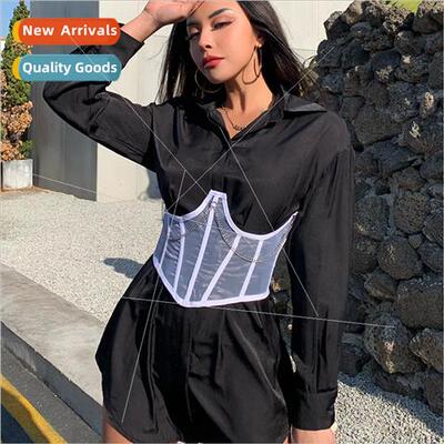 Tie outer wear fishbone waist undershirt female 2023 new Eur