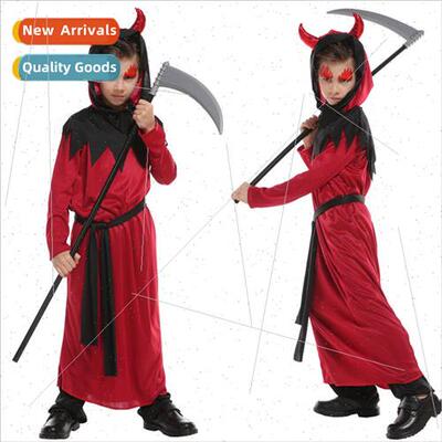 Halloween childrens costumes Masquerade red imp permance cos