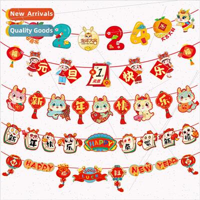 New New Year decoration flag hanging flag New Year Day Sprin