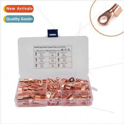 140pcs Boxed Purple Copper Cold Pressed Terminal Block Open