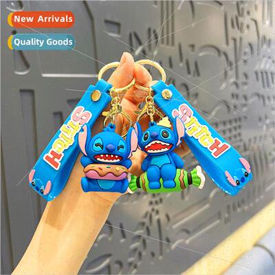 Cute Stch doll key chain cartoon schoolbag small charm keych