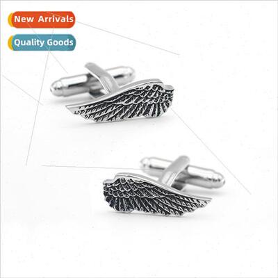 Fun Men Jewelry Su Buttons French Cufflinks Black Angel Wing