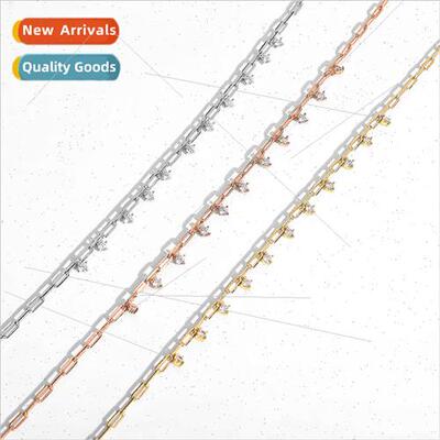 Copper plating inlaid zirconium full star collarbone chain f