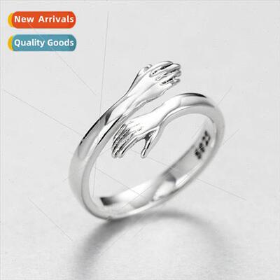 mple sweet love embrace ring female Korea niche hands embrac