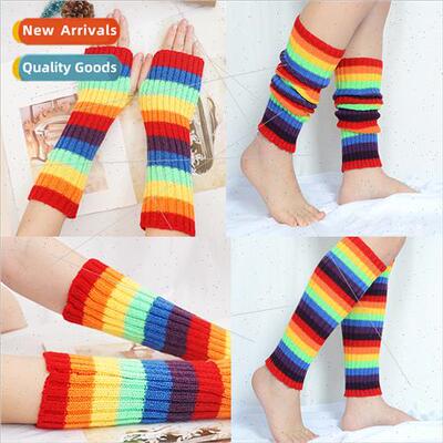 Rainbow Arm Sleeves Rainbow Sock Sleeve Set Korea  mid-calf