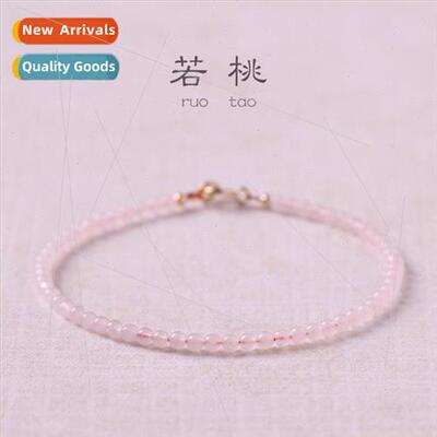 Super Exmely Fine 3mm Madagascar Pink Crystal Bracelet Women