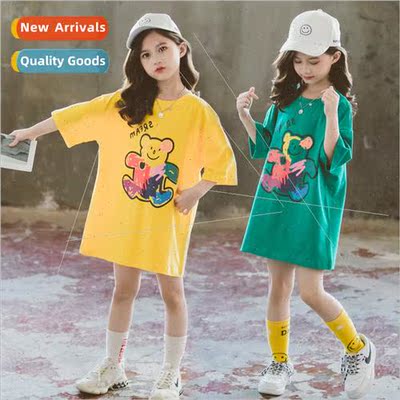 Girls dress children summer new short-sleeved loose cartoon