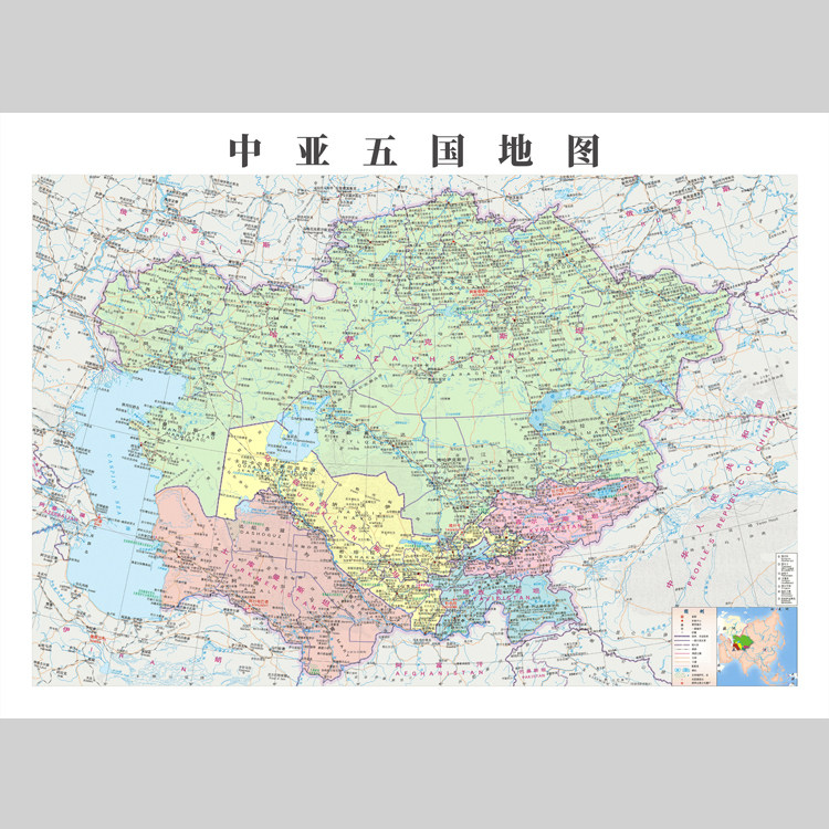 中亚五国地区地图电子版设计素材文件