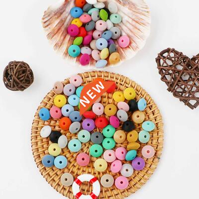 Kovict 50Pcs Silicone Beads 12MM Lentil Beads DIY Baby Pacif
