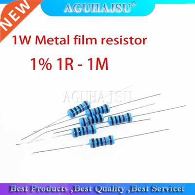 50pcs 1W Metal film resistor 5 color ring 1% 1R - 1M 1R 22R