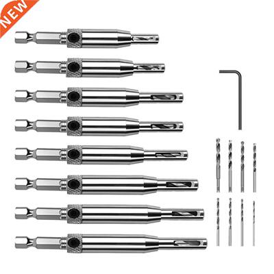 16Pcs Self Centering Drill Bit Set with 1 Hex Key for Woodwo