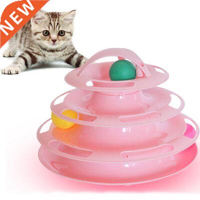 4 Levels Cat Toy Tower Tracks Cat Toys Interactive Cat Intel