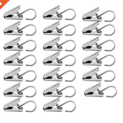 20x Stainless Steel Curtain Clips with Hook Hanging Clothes