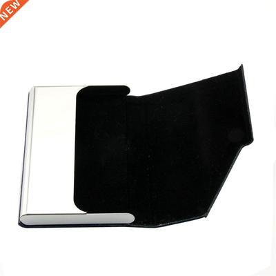 Business Name Card Holder Luxury PU Leather Stainless Stee