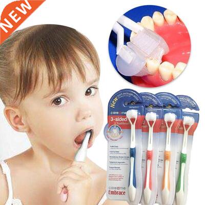 2022 1PC Creative Baby Toothbrush Three Sided Safety Soft Br
