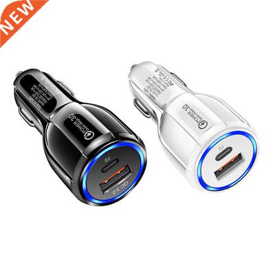 QC3.0 D Type-C 15W Car Charger Supports Laptop Fast Charging