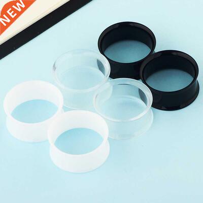 2pcs White Black Transparent Acrylic Ear Tunnel Plug Ear Gau
