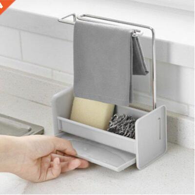 Kitchen Sponge Holder Sink Cleaning Brush Soap Organizer Rac