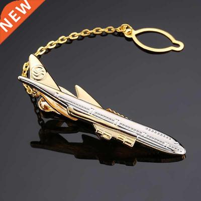 Man's Tie Clip new arrivals Golden plating Airplane Shape Pi
