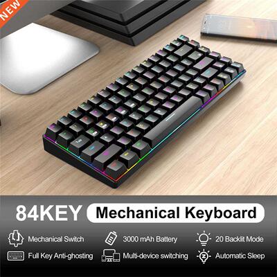 RBG Mechnicl Keybord Computer Keybord Gmer 84key Blueto