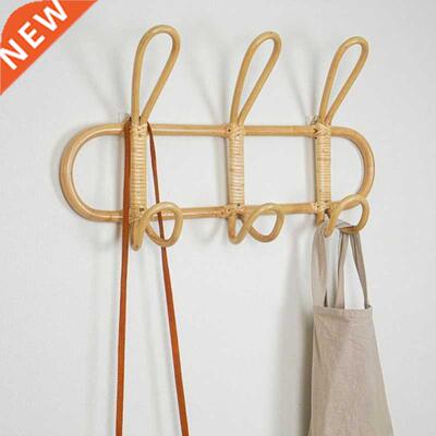 Rattan Wall Hooks Kids Garments Organizer Rack Clothes Hat H